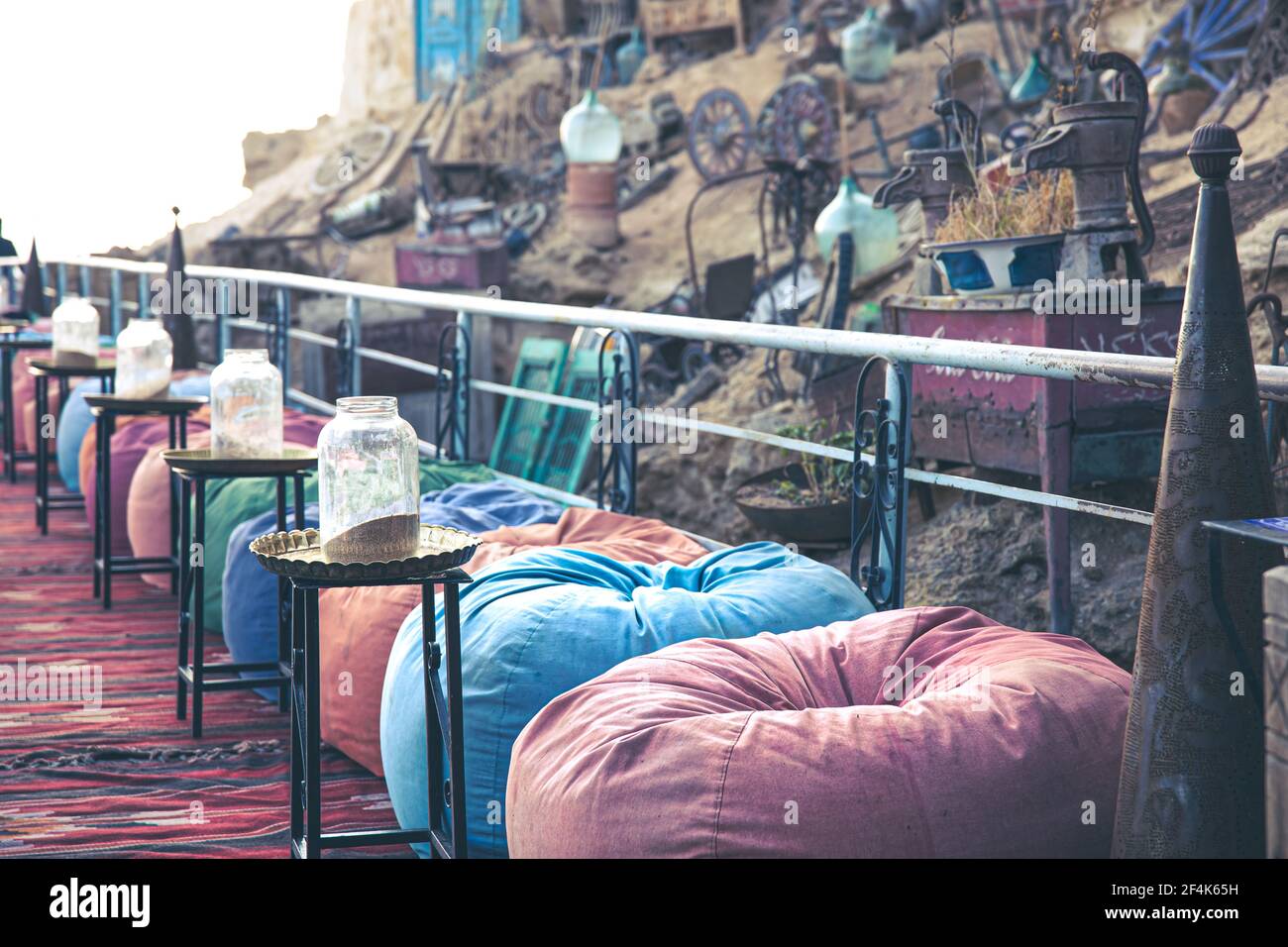 Fragment of original design of popular Farsha cafe in Hadaba district ...