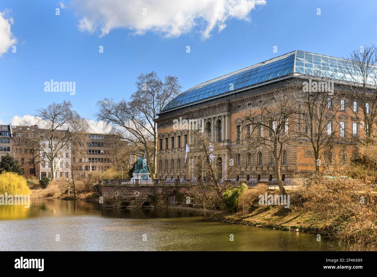 Kunsthalle K21 art museum at Ständehaus, front exterior with park ...