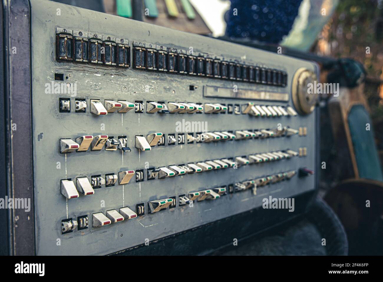 Retro technique for communication. Switchboard or security console ...