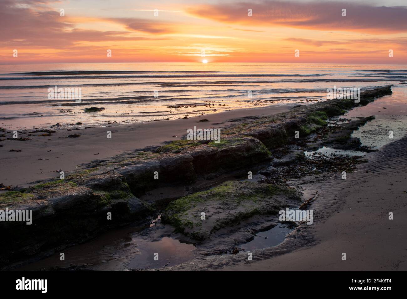 A coastal Sunrise from Redcar beach, North Yorkshire Stock Photo - Alamy
