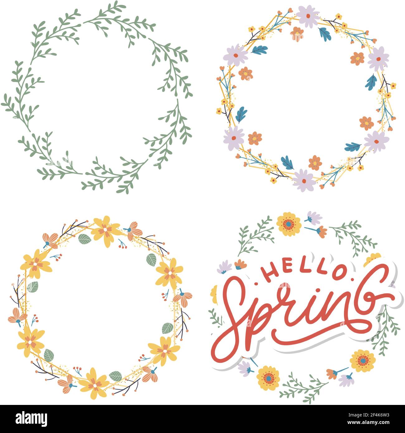 Hello Spring Flowers Text Background Stock Vector Image & Art - Alamy