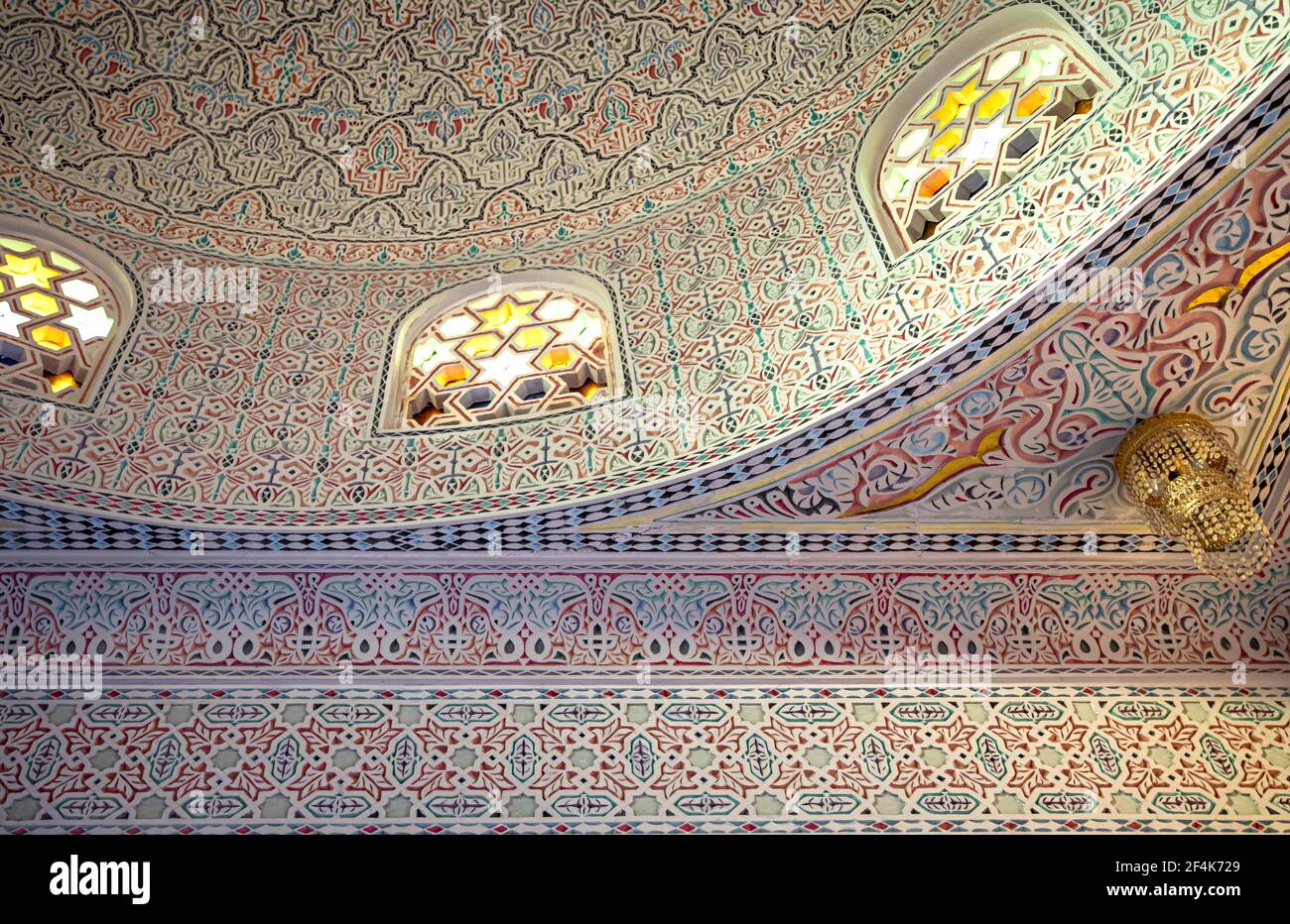 Beautiful ceiling in a muslim mosque, islamic traditional islamic ...