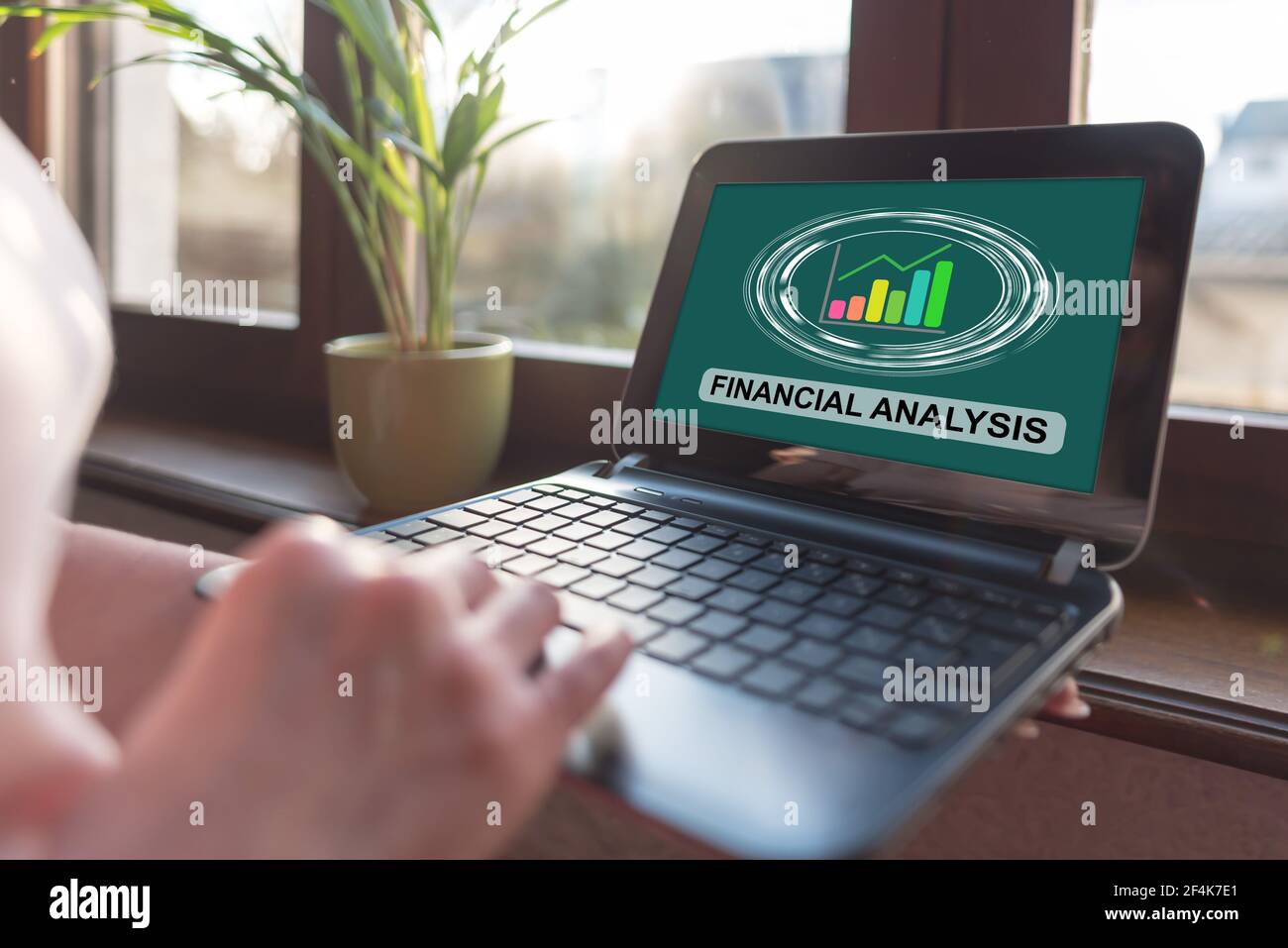 Laptop screen displaying a financial analysis concept Stock Photo - Alamy
