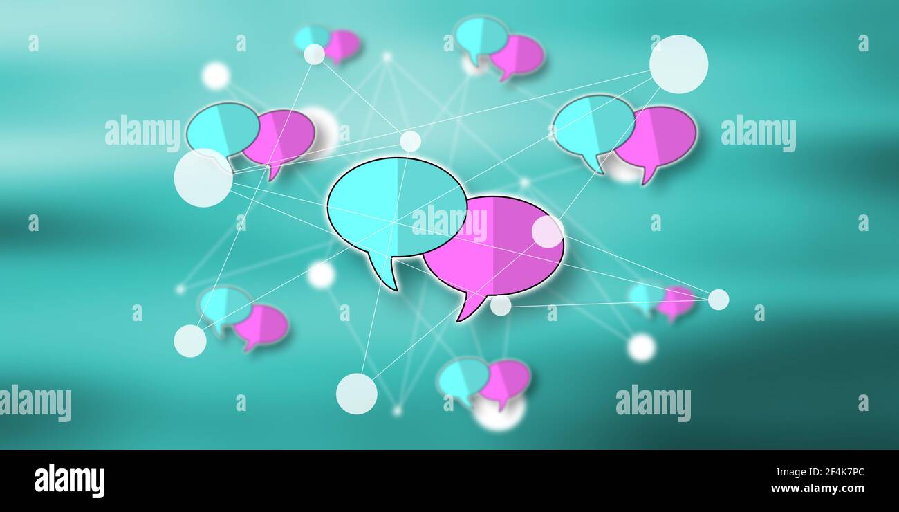 Illustration of a communication network concept Stock Photo - Alamy