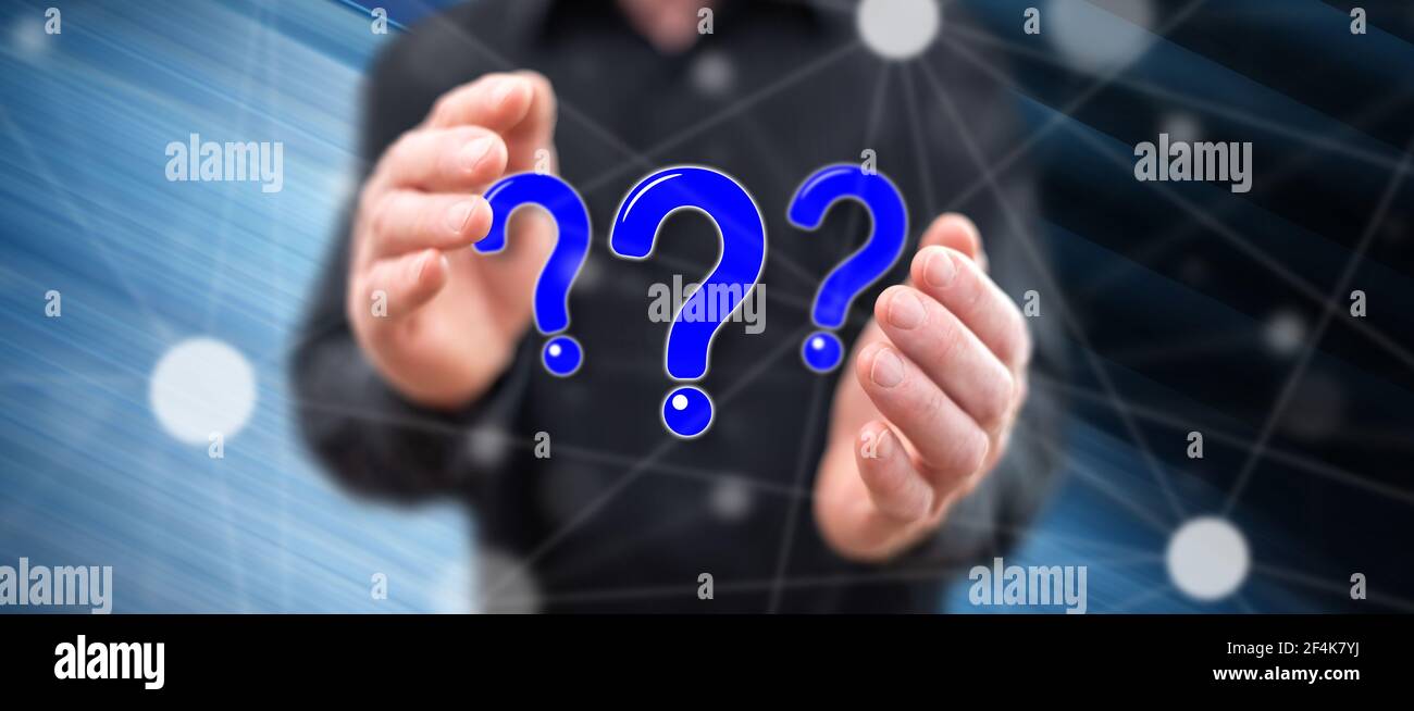 Question concept between hands hi-res stock photography and images - Alamy