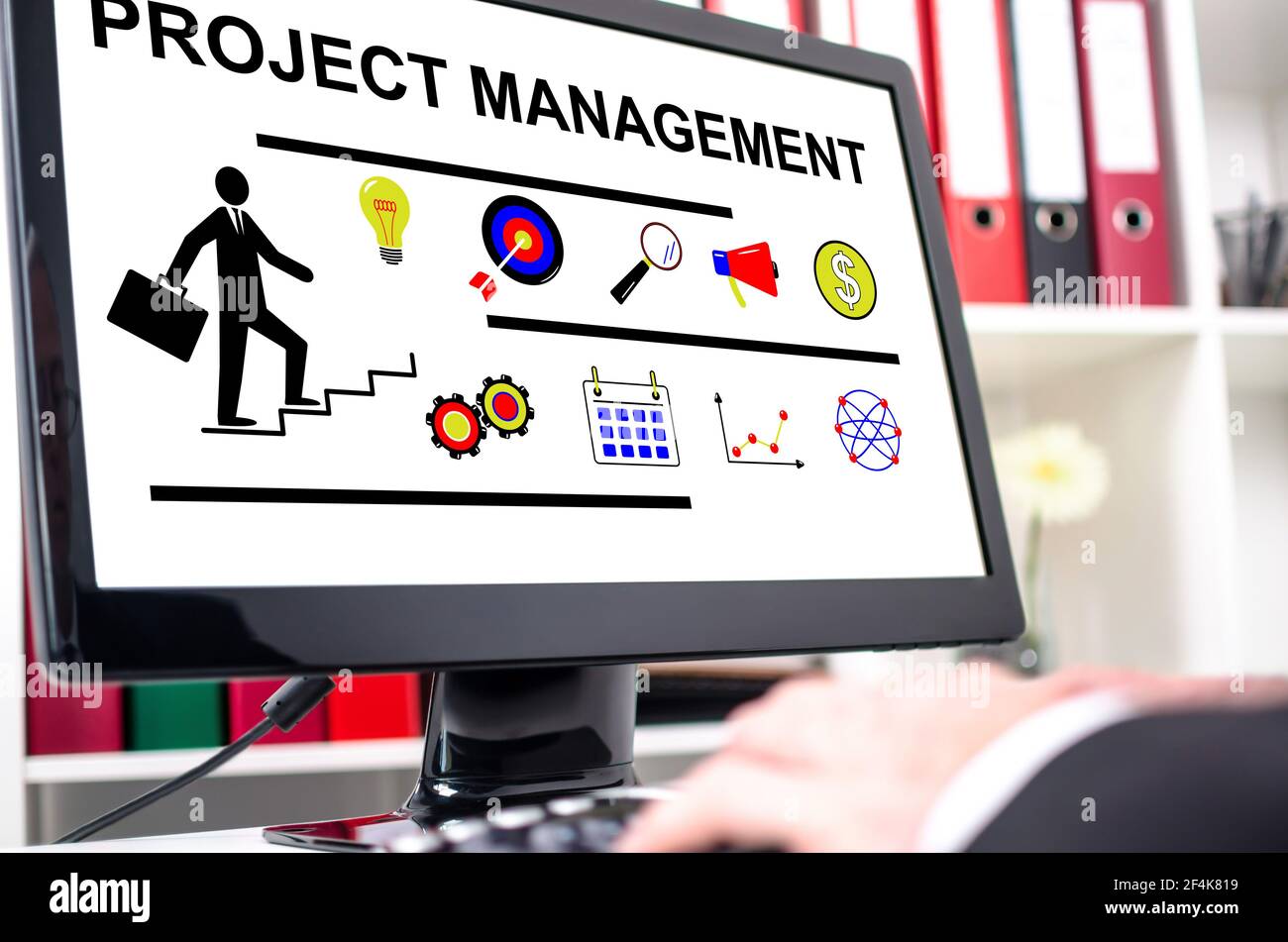 Project management concept shown on a computer screen Stock Photo - Alamy