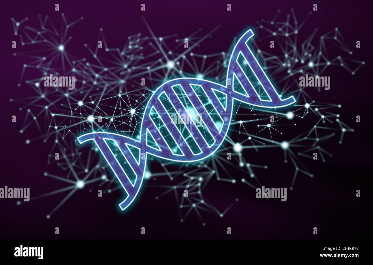 Genetic innovation concept on network background Stock Photo - Alamy