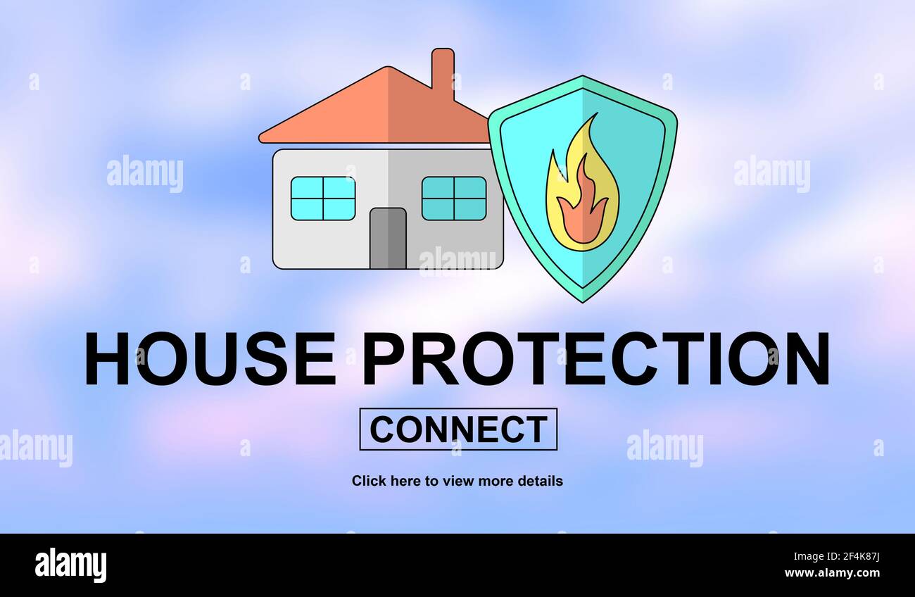 Illustration of a house protection concept Stock Photo - Alamy