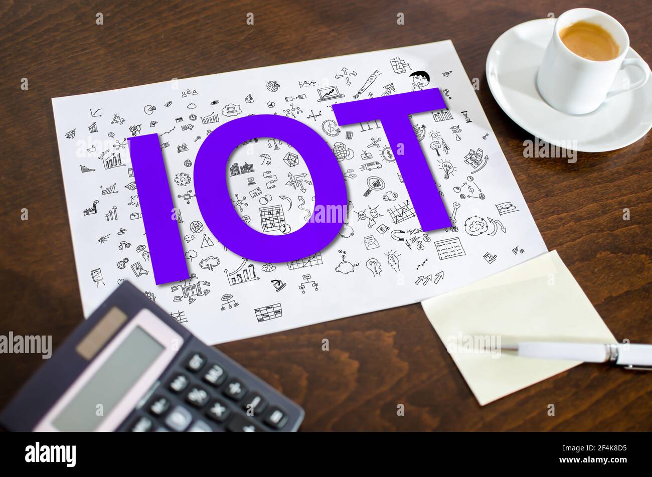 Iot concept on a paper placed on a desk Stock Photo - Alamy
