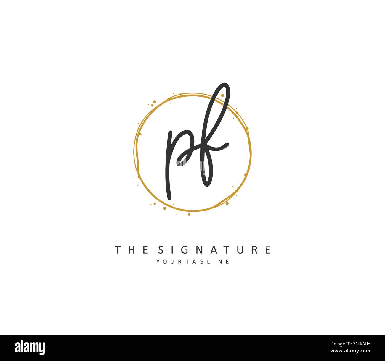 PF Initial letter handwriting and signature logo. A concept handwriting ...