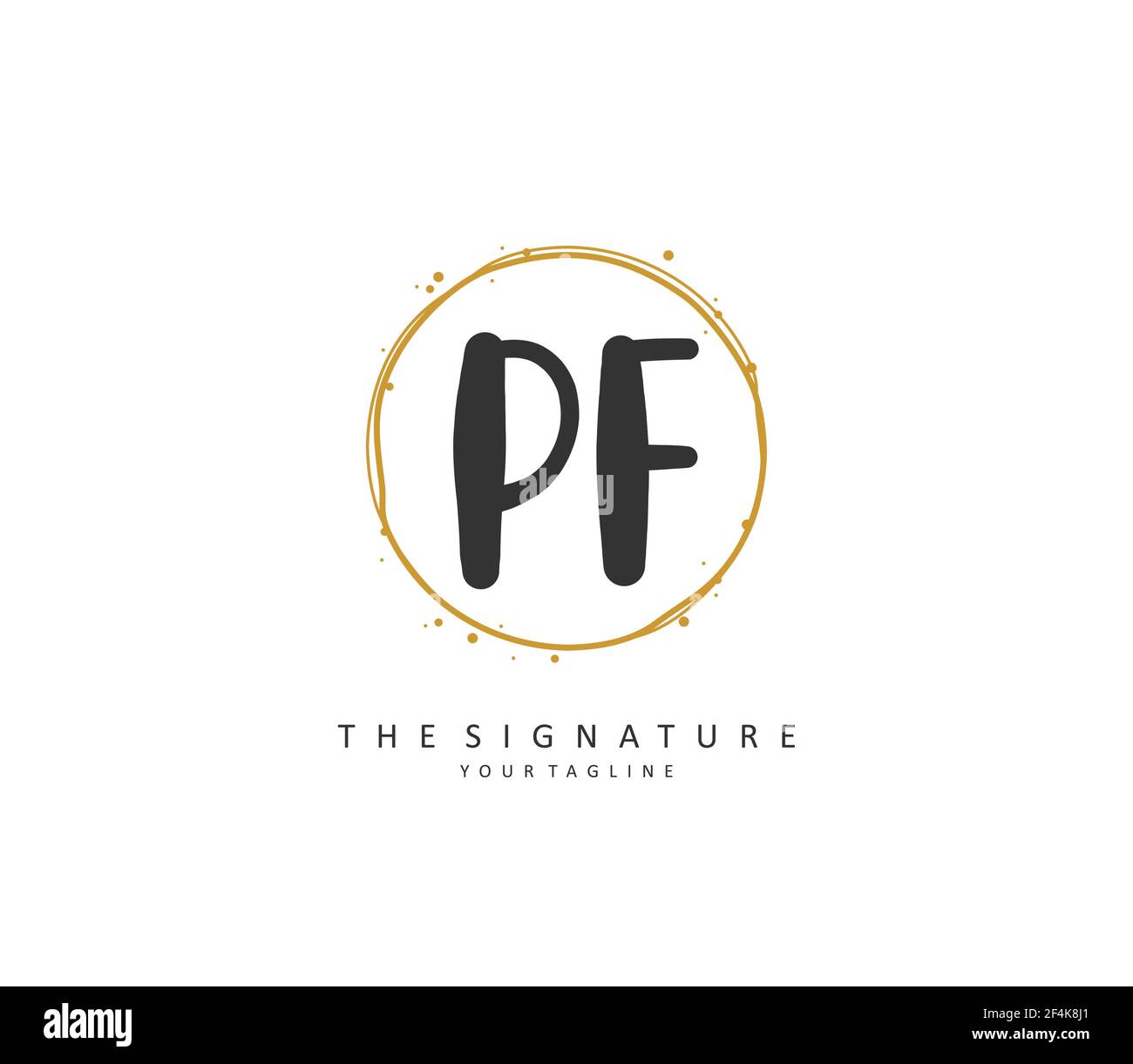 PF Initial letter handwriting and signature logo. A concept handwriting ...