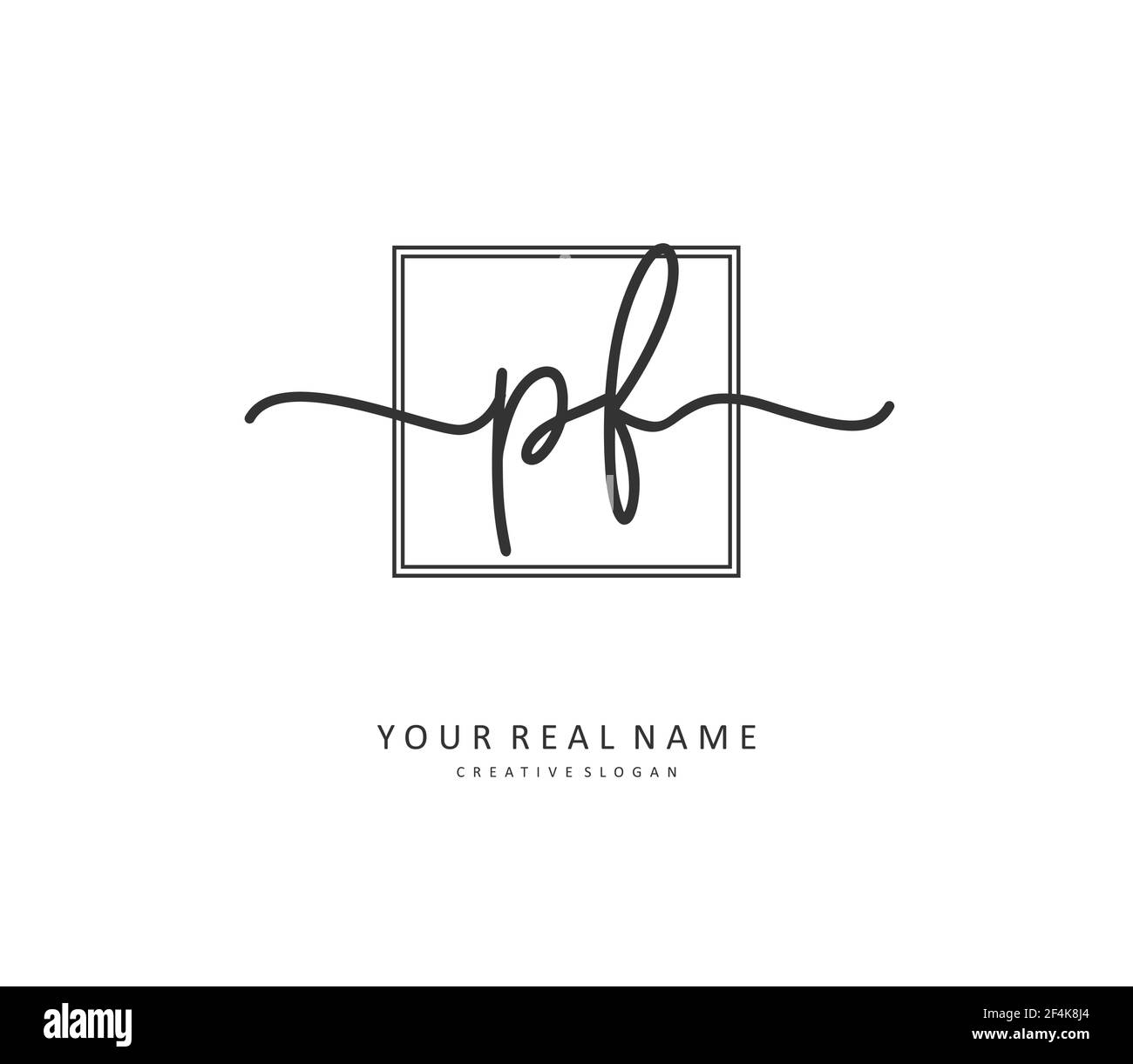 PF Initial letter handwriting and signature logo. A concept handwriting ...