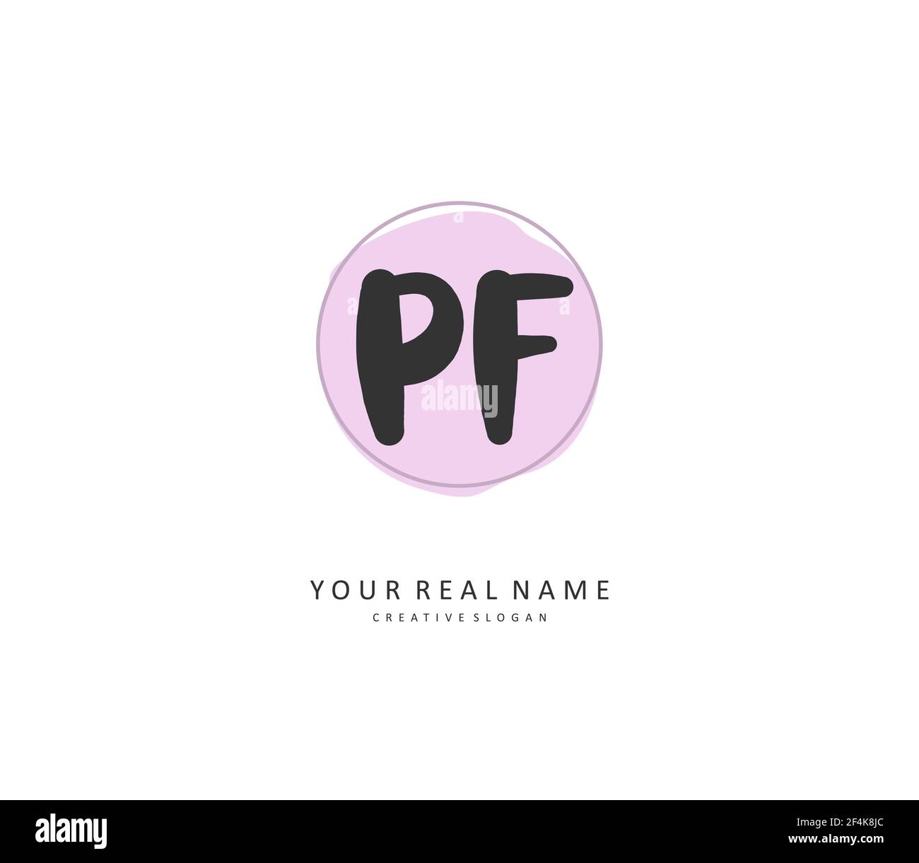 PF Initial letter handwriting and signature logo. A concept handwriting ...
