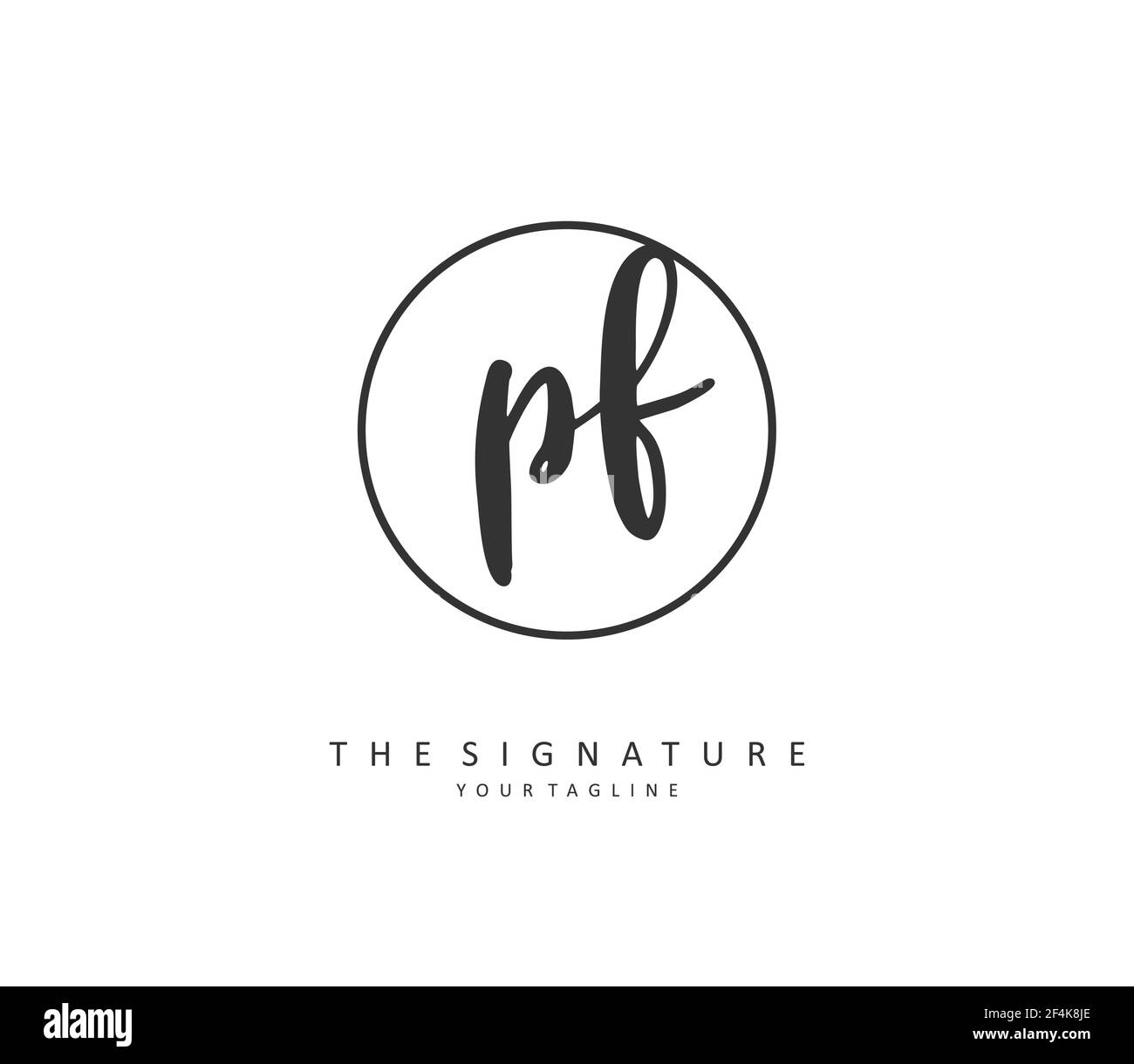 PF Initial letter handwriting and signature logo. A concept handwriting ...
