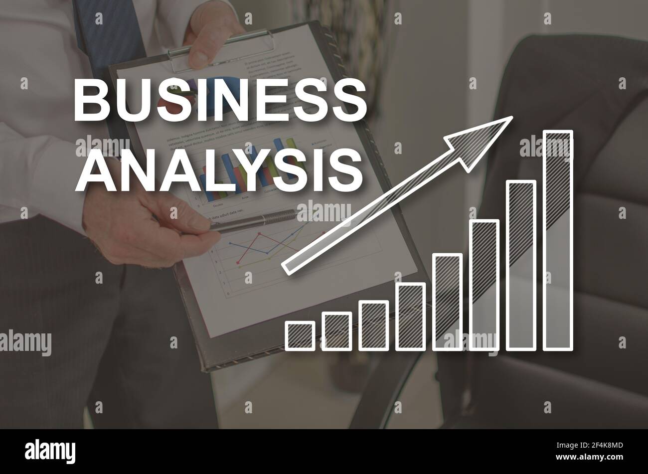 Business analysis concept illustrated by a picture on background Stock ...