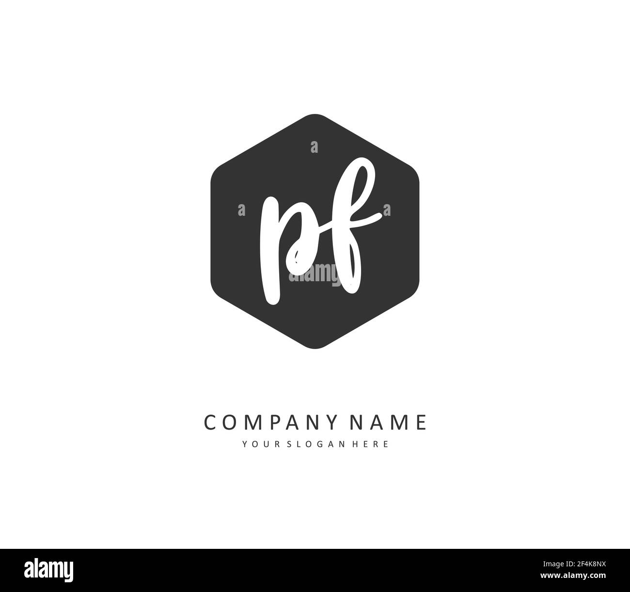 PF Initial letter handwriting and signature logo. A concept handwriting ...