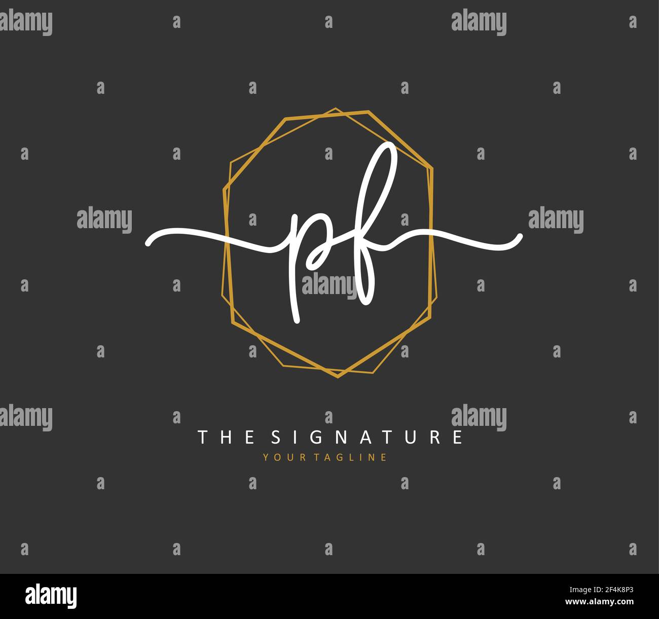 PF Initial letter handwriting and signature logo. A concept handwriting ...