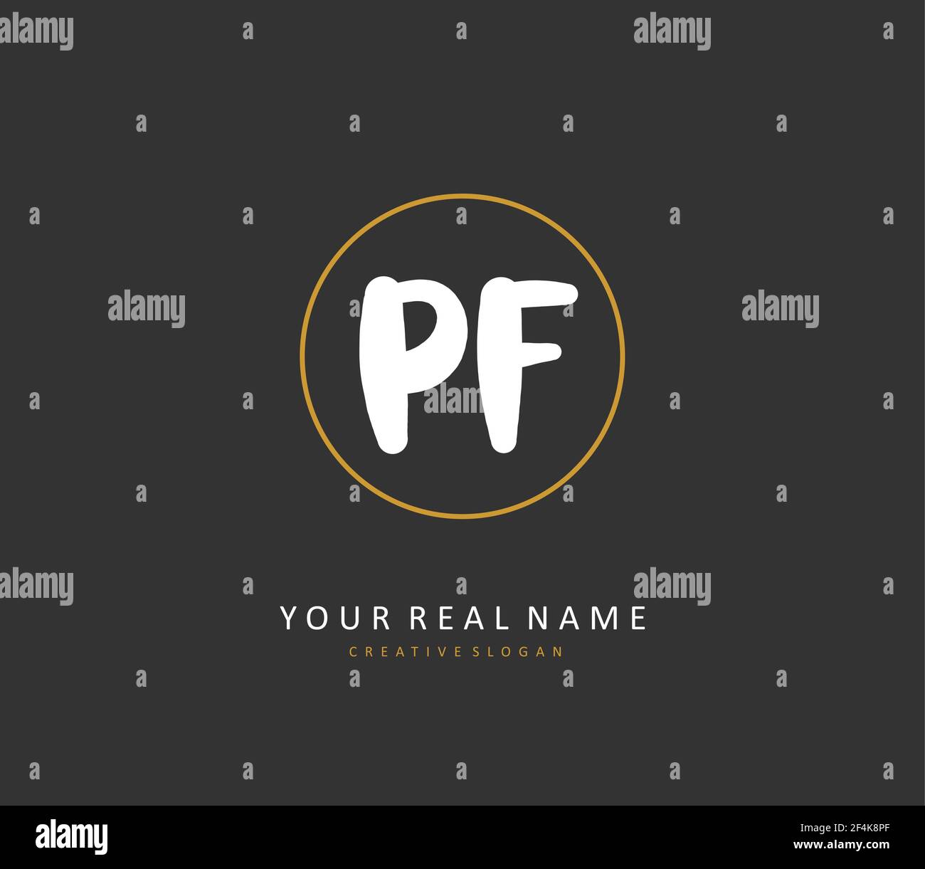PF Initial letter handwriting and signature logo. A concept handwriting ...