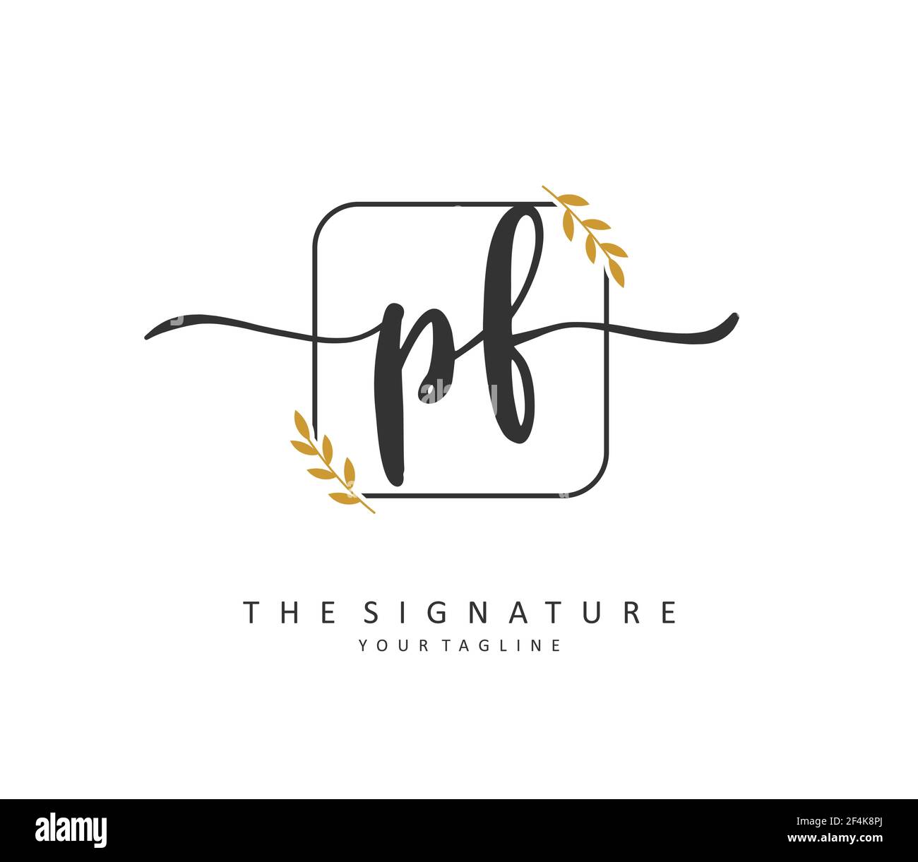 PF Initial letter handwriting and signature logo. A concept handwriting ...