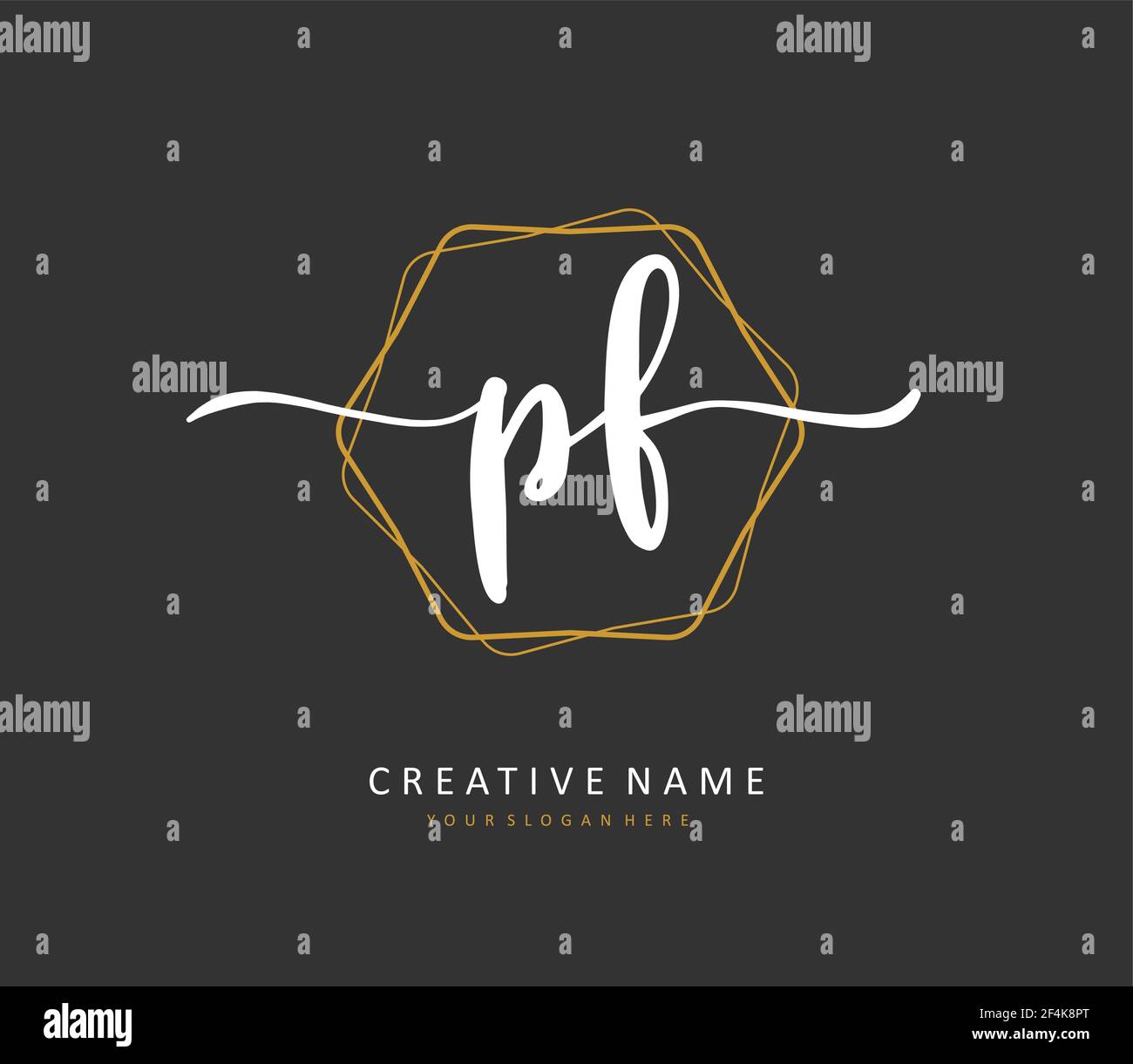 PF Initial letter handwriting and signature logo. A concept handwriting ...