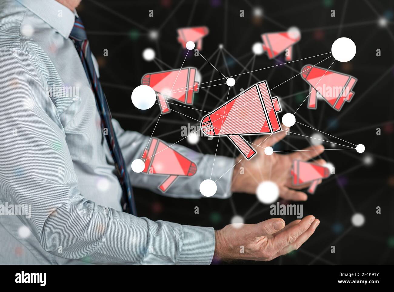 Digital marketing concept above the hands of a man Stock Photo - Alamy