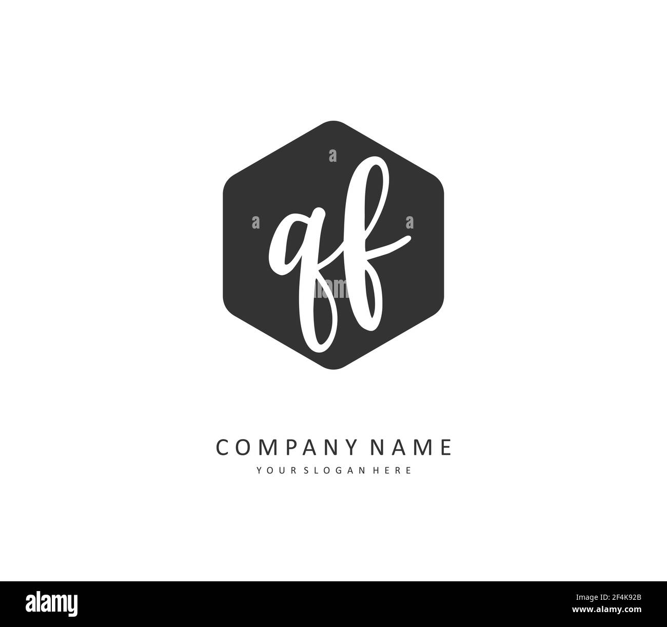 QF Initial letter handwriting and signature logo. A concept handwriting ...