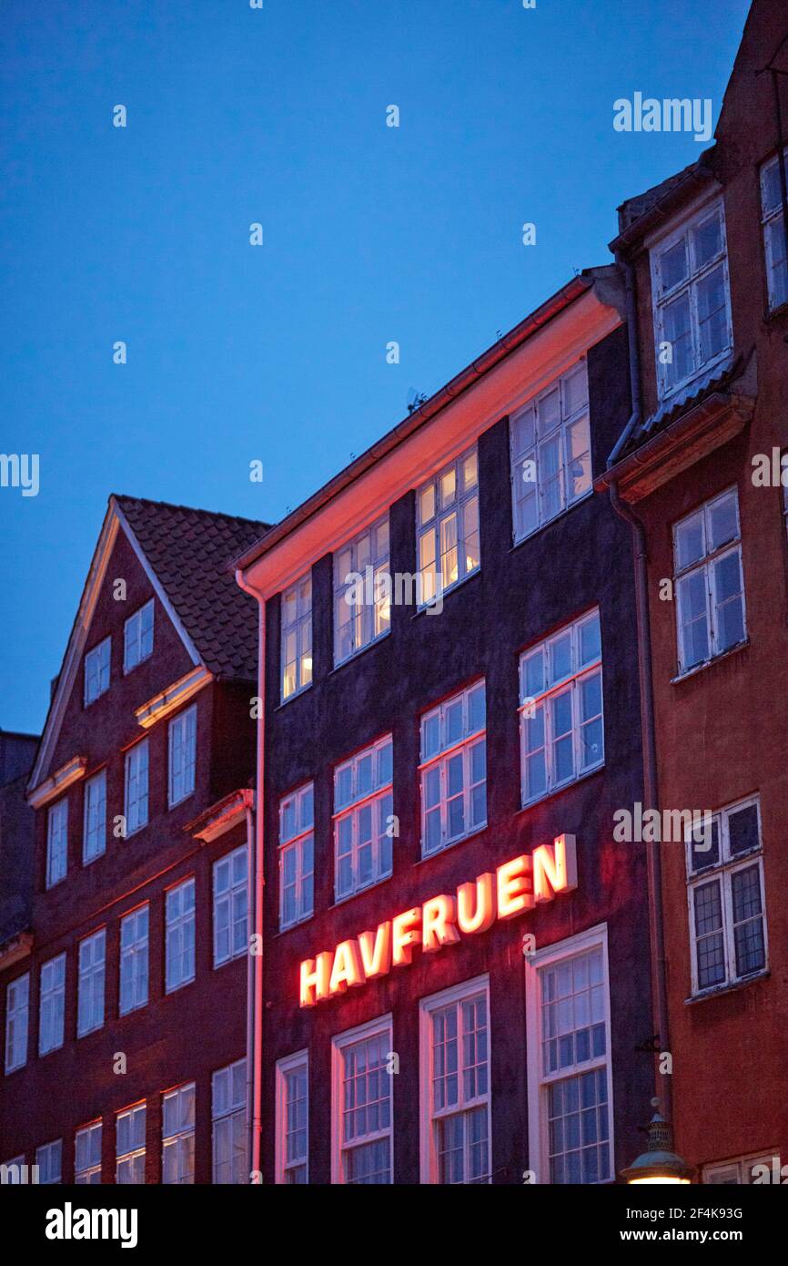 the little mermaid restaurant sign in copenhagen Stock Photo - Alamy