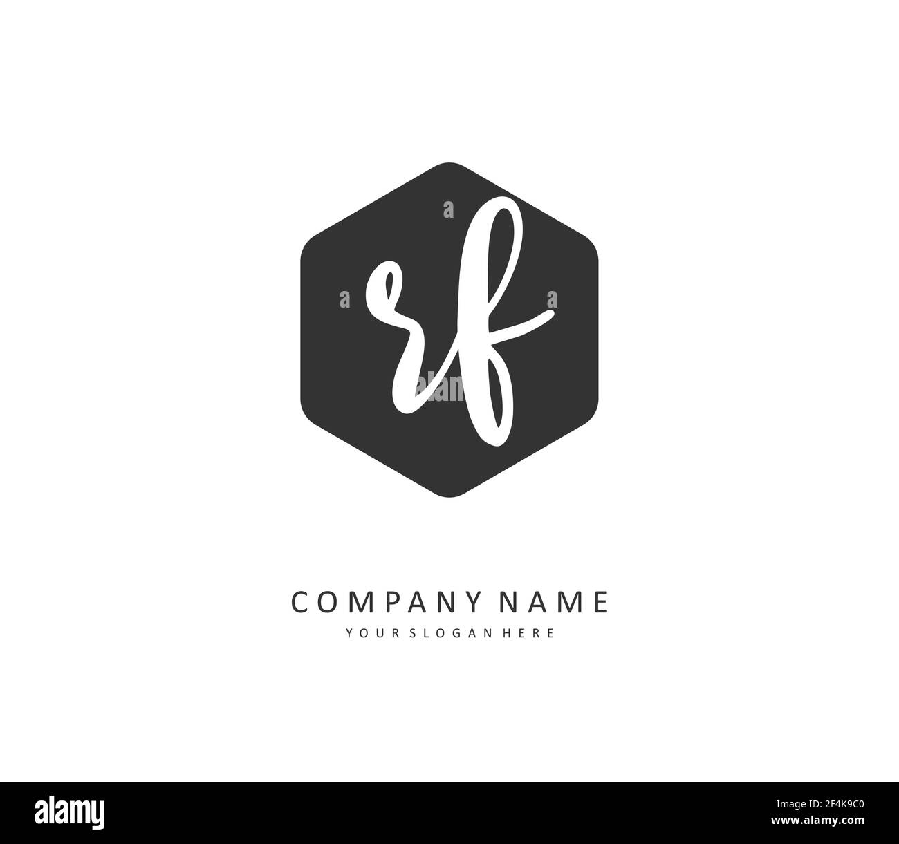 RF Initial letter handwriting and signature logo. A concept handwriting ...