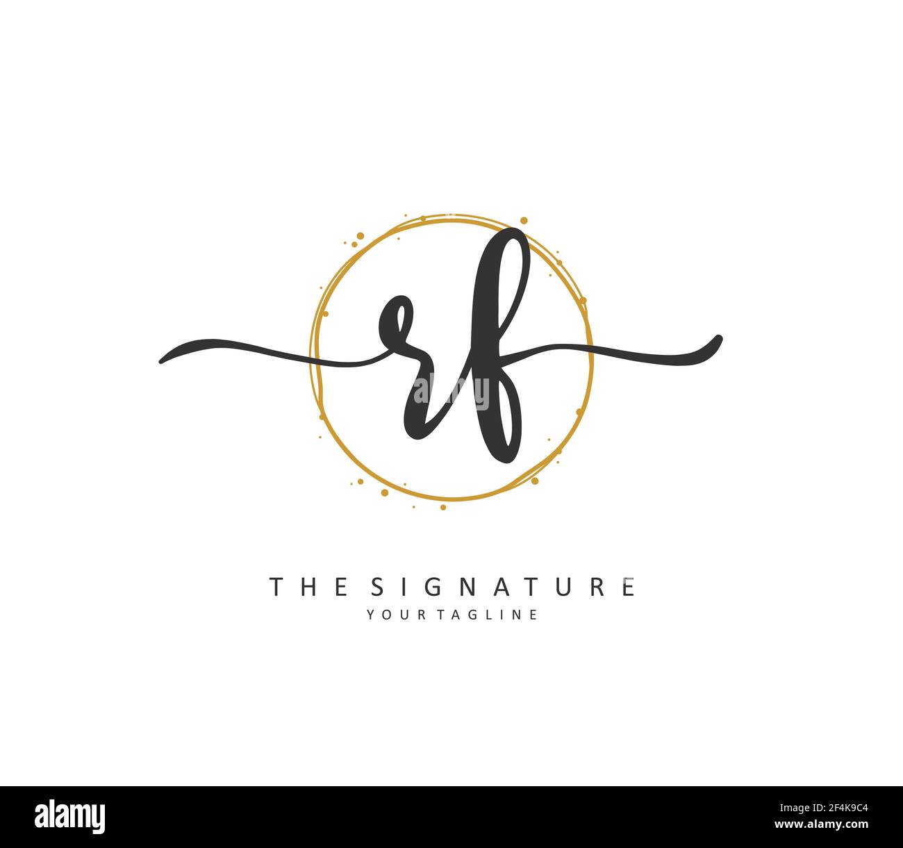 RF Initial letter handwriting and signature logo. A concept handwriting ...