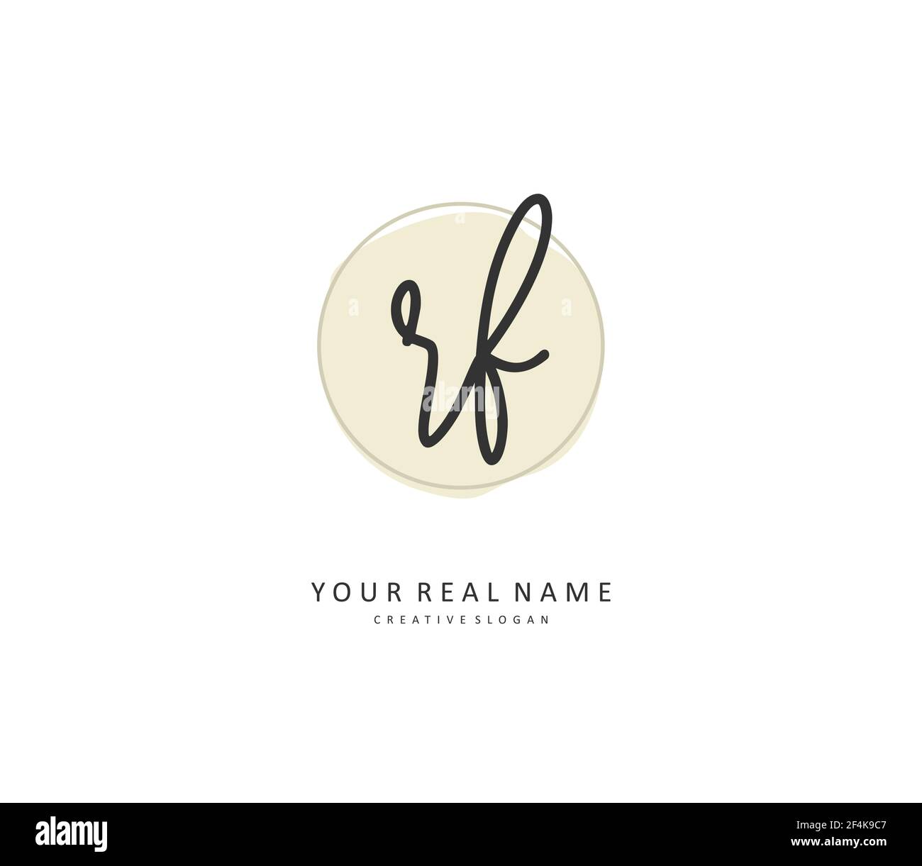 RF Initial letter handwriting and signature logo. A concept handwriting ...