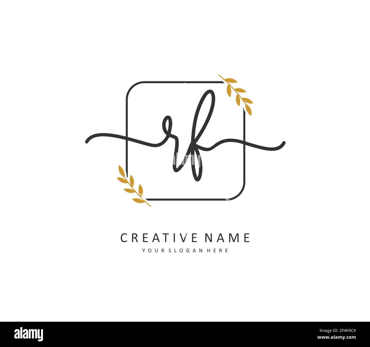 RF Initial letter handwriting and signature logo. A concept handwriting ...