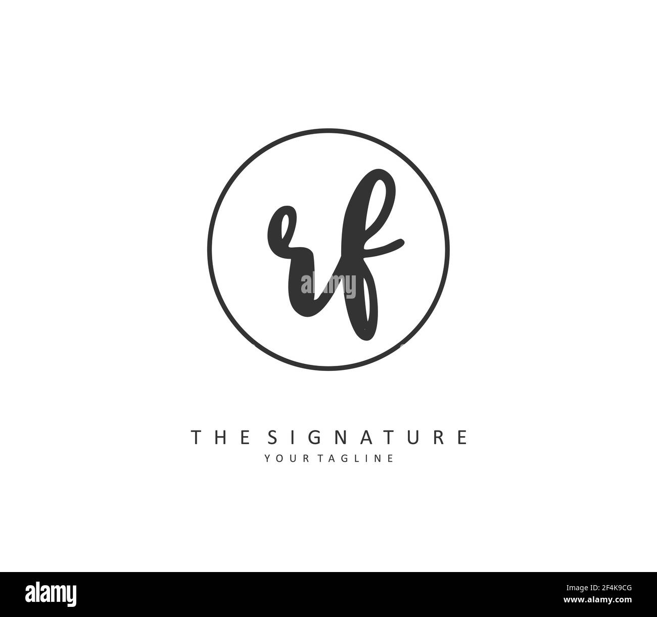 RF Initial letter handwriting and signature logo. A concept handwriting ...
