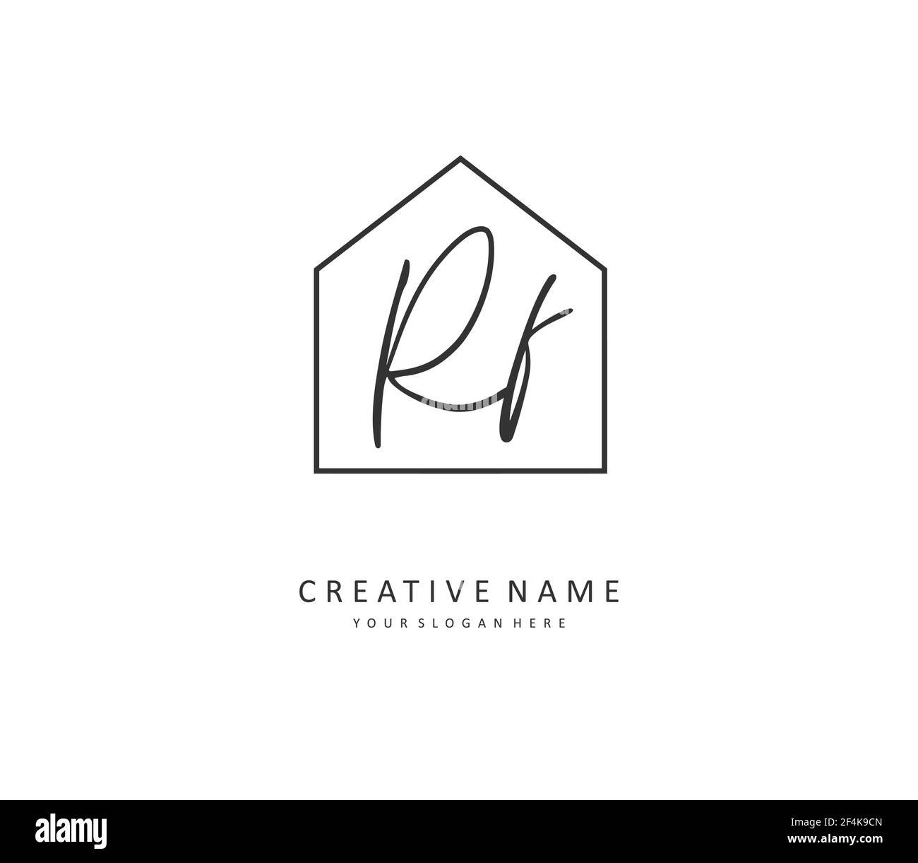 RF Initial letter handwriting and signature logo. A concept handwriting ...
