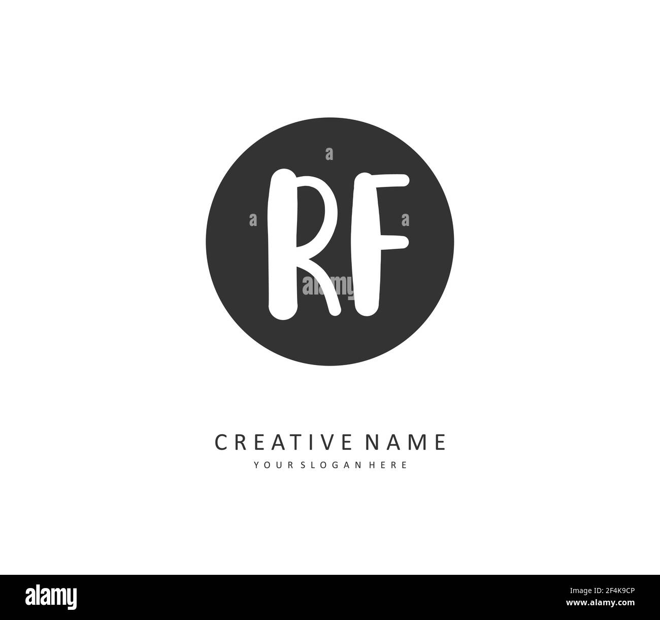 RF Initial letter handwriting and signature logo. A concept handwriting ...