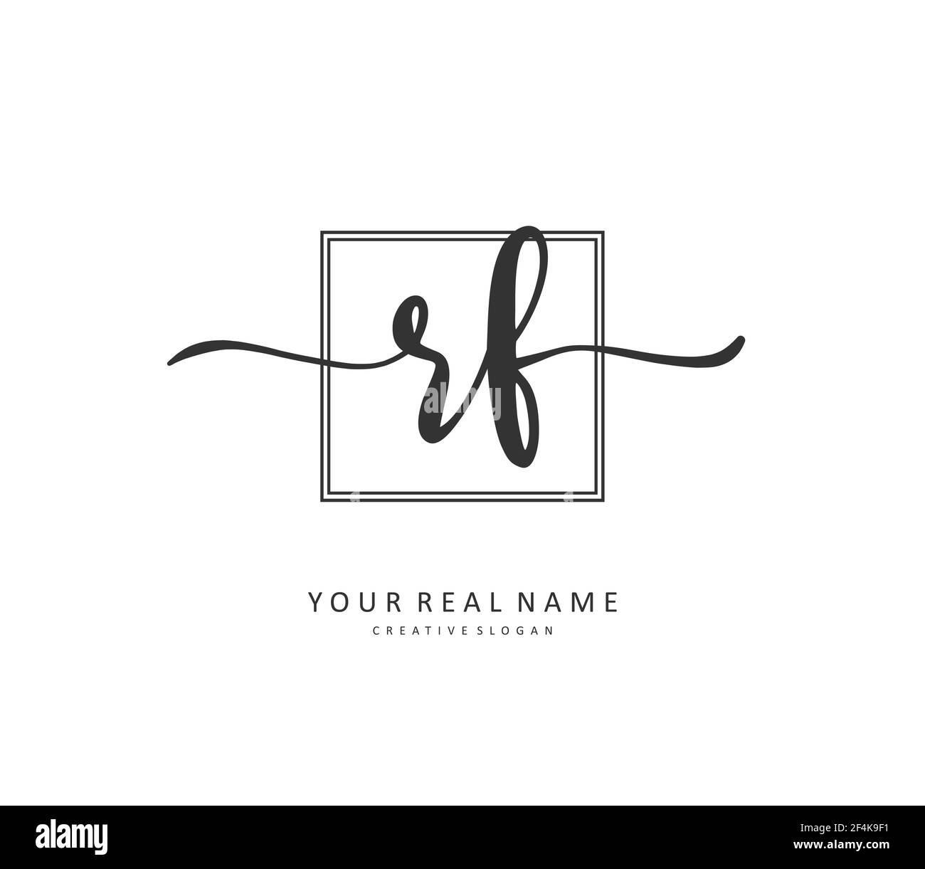 RF Initial letter handwriting and signature logo. A concept handwriting ...