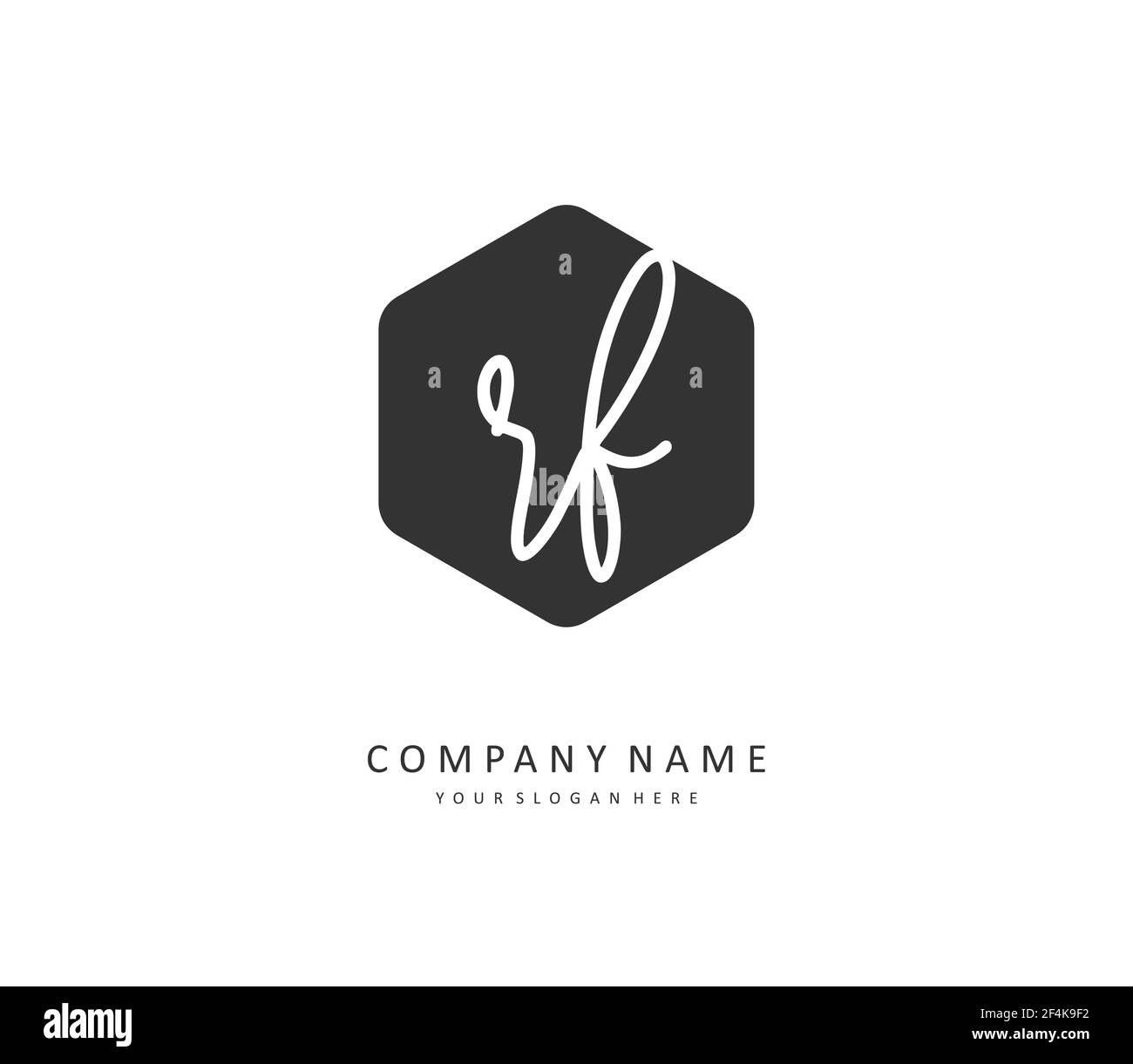 RF Initial letter handwriting and signature logo. A concept handwriting ...