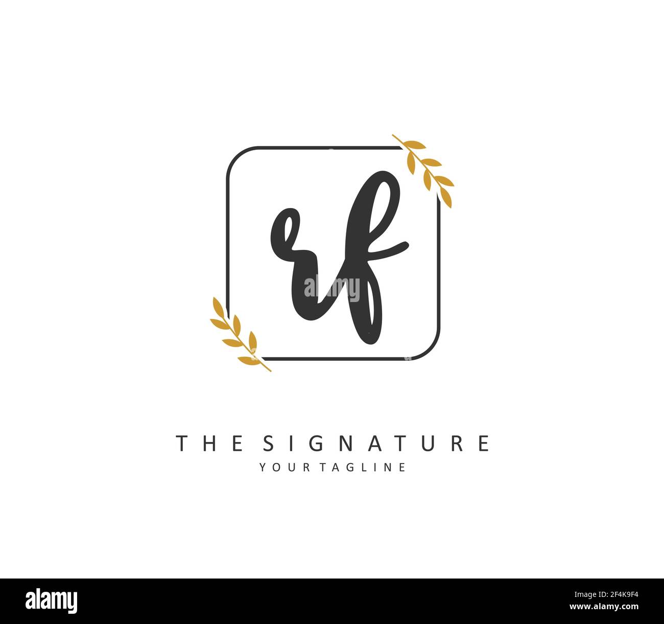RF Initial letter handwriting and signature logo. A concept handwriting ...
