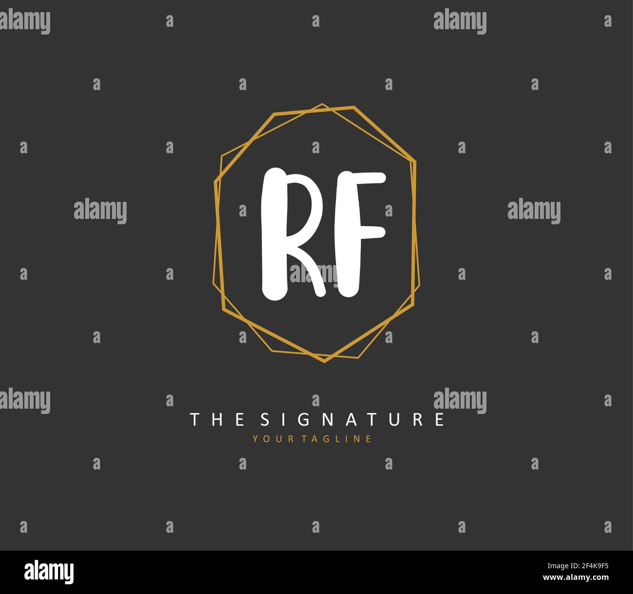 RF Initial letter handwriting and signature logo. A concept handwriting ...