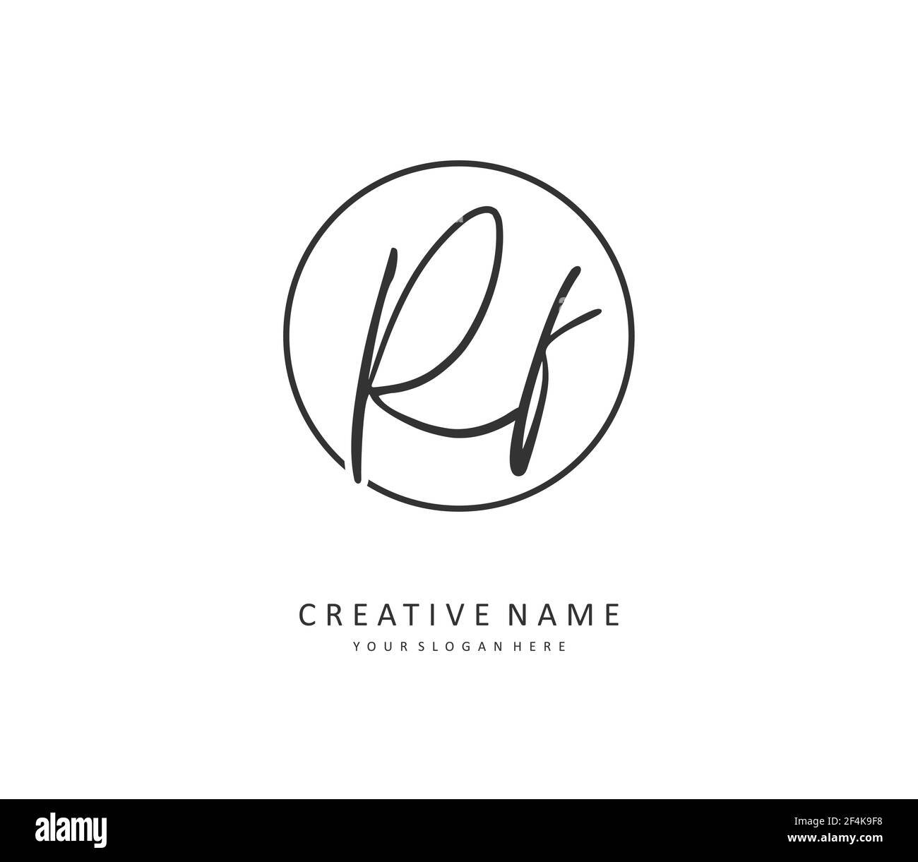 RF Initial letter handwriting and signature logo. A concept handwriting ...
