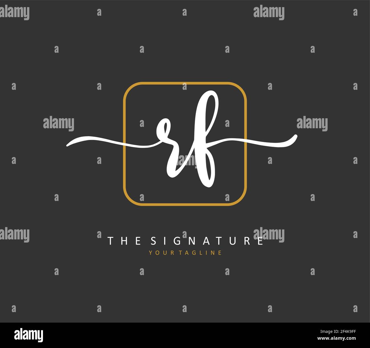 RF Initial letter handwriting and signature logo. A concept handwriting ...