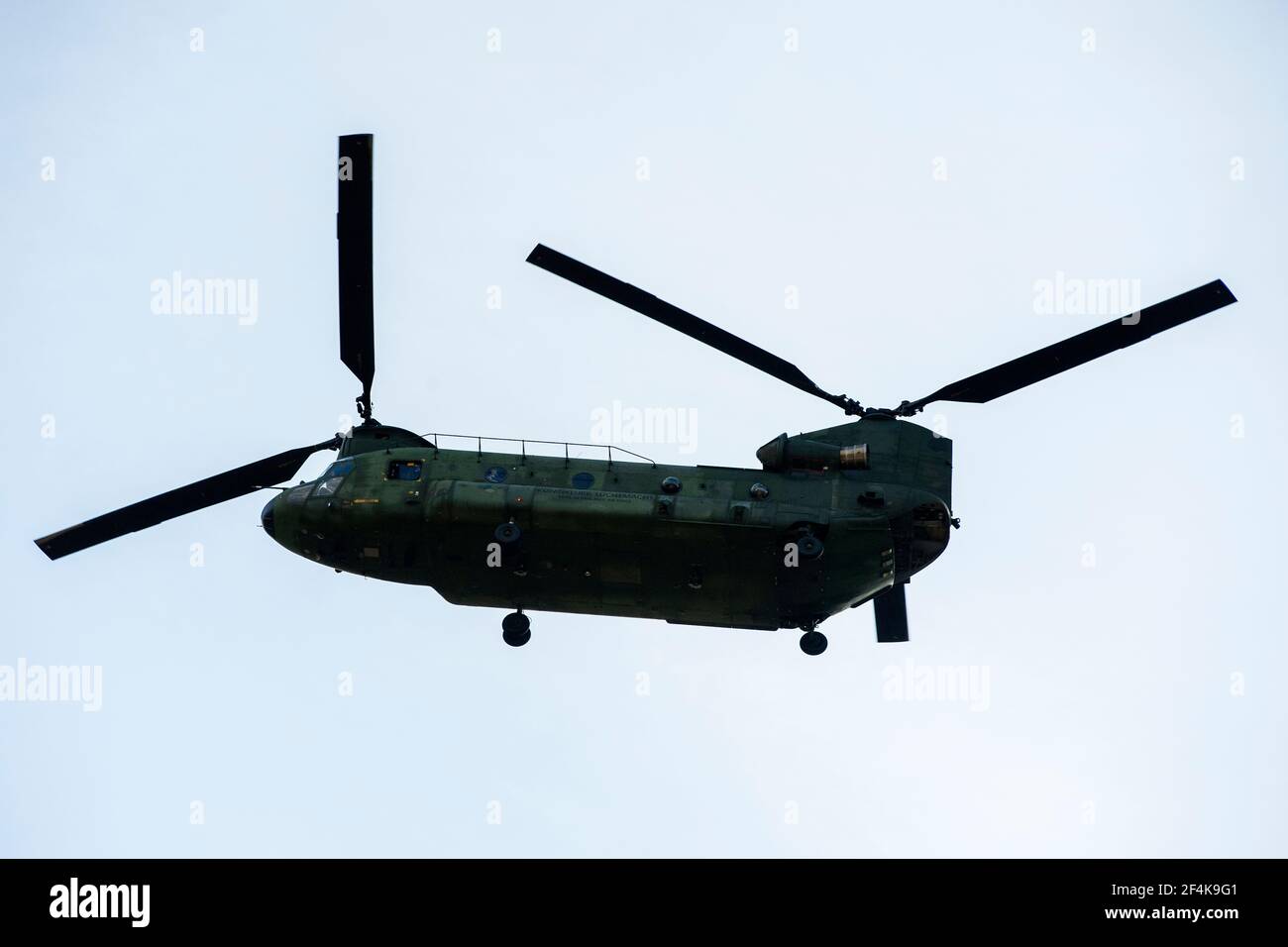 Gilze-Rijen, Netherlands. A Chinook Transport Chopper flying over parts ...