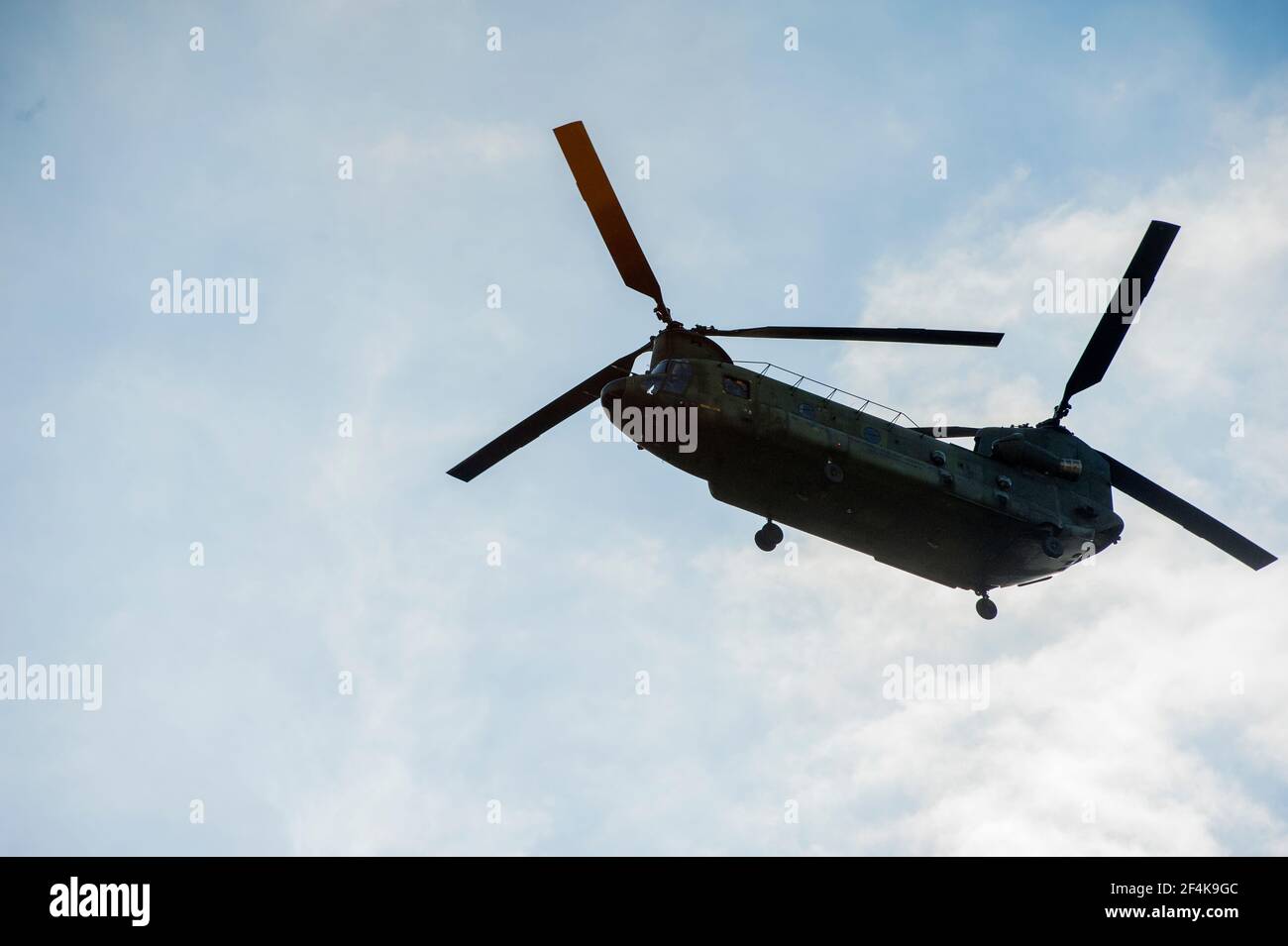 Gilze-Rijen, Netherlands. A Chinook Transport Chopper flying over parts ...