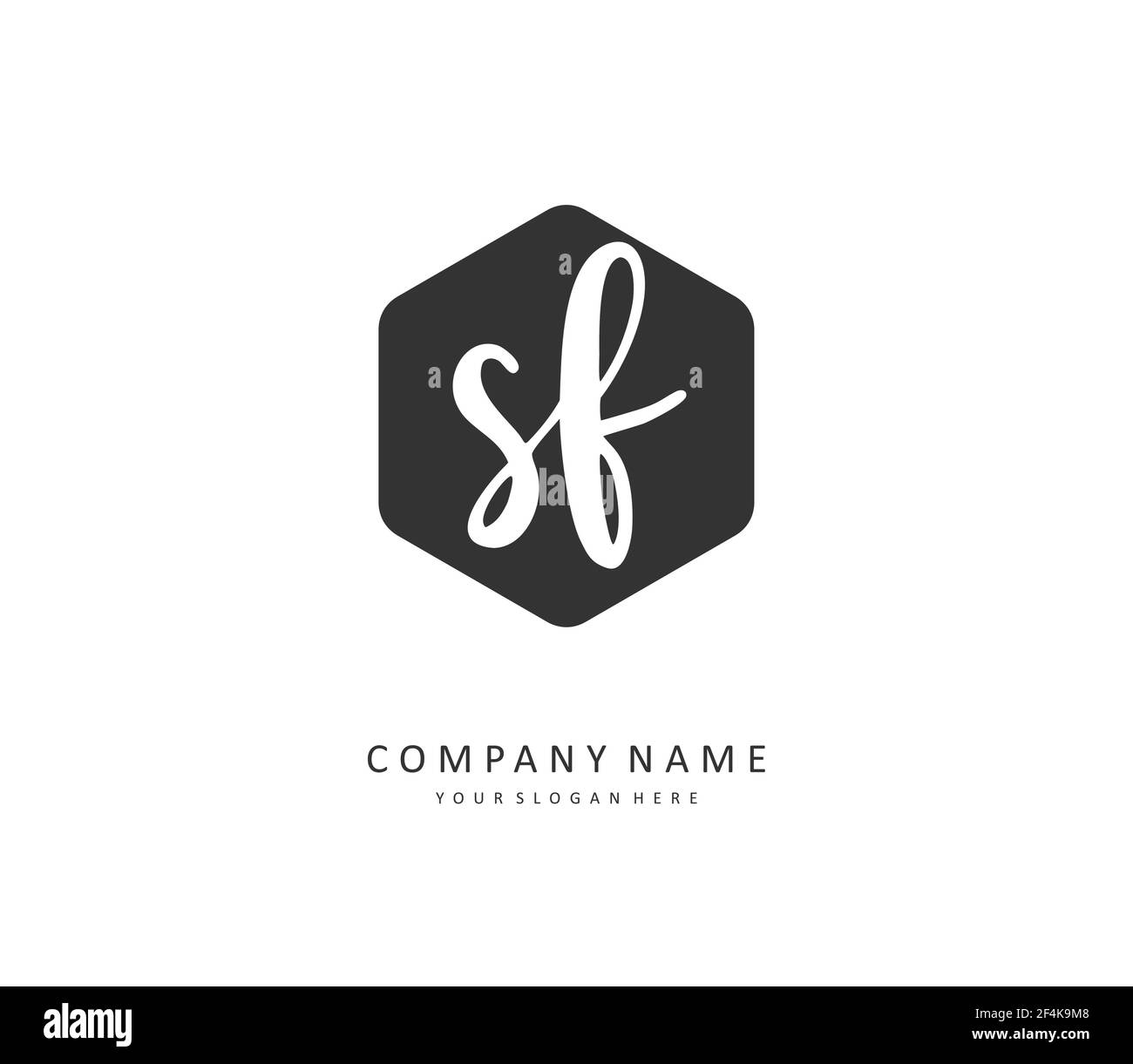 SF Initial letter handwriting and signature logo. A concept handwriting ...