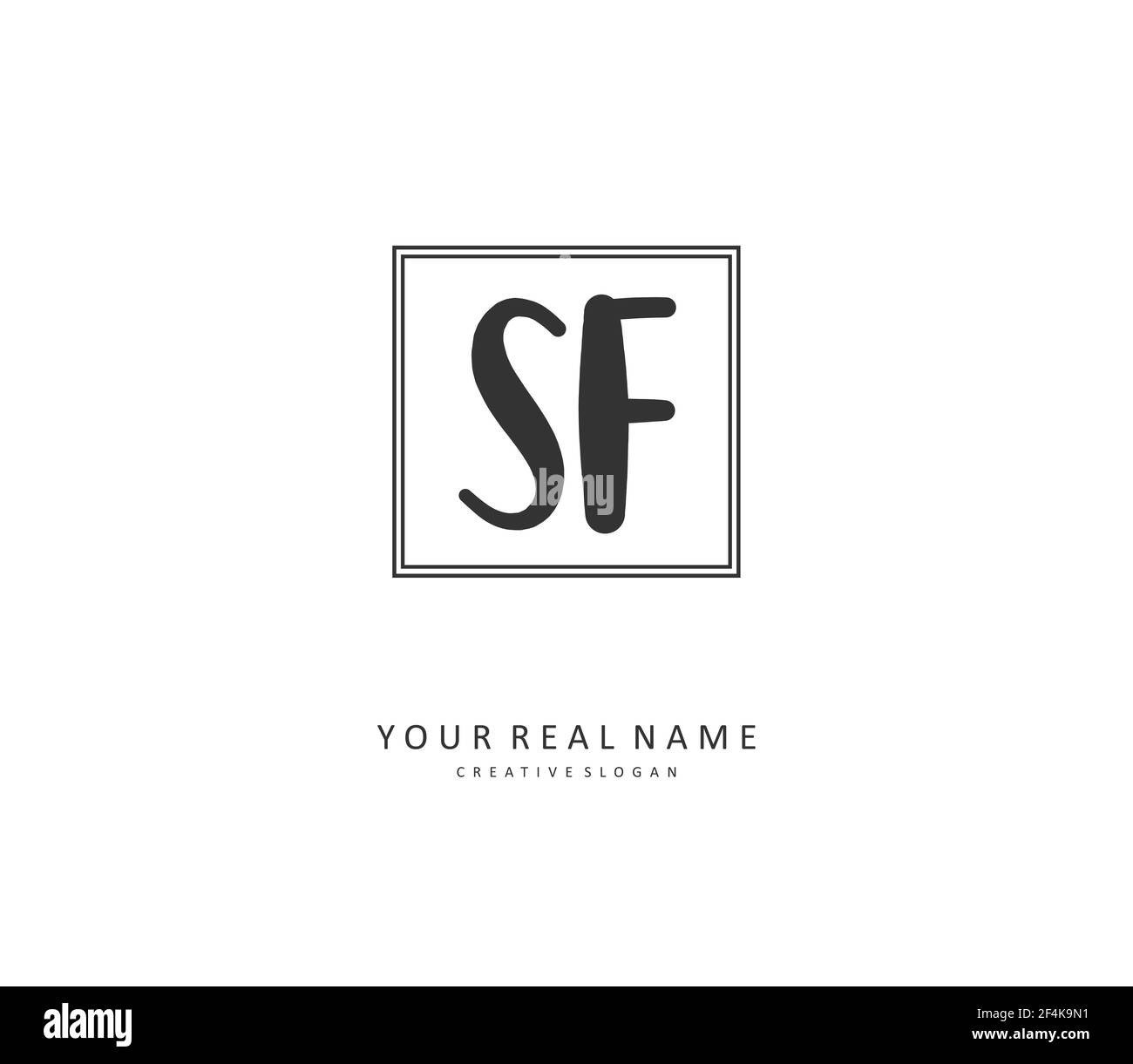 SF Initial letter handwriting and signature logo. A concept handwriting ...