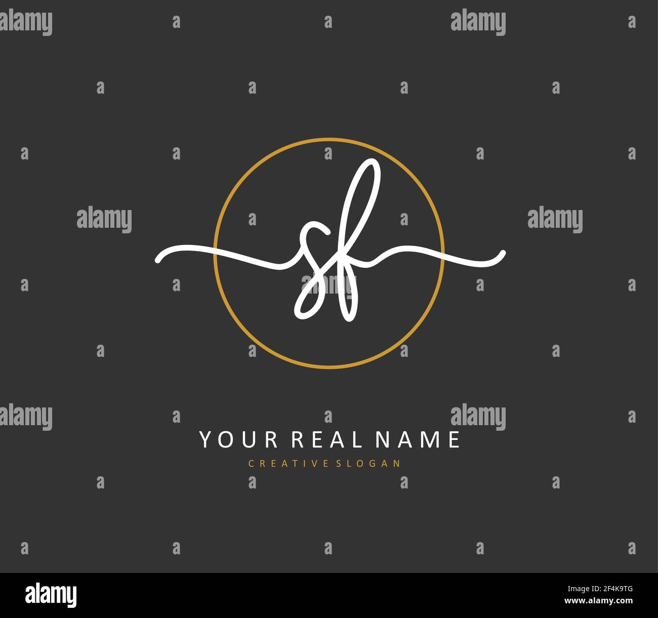 SF Initial letter handwriting and signature logo. A concept handwriting ...