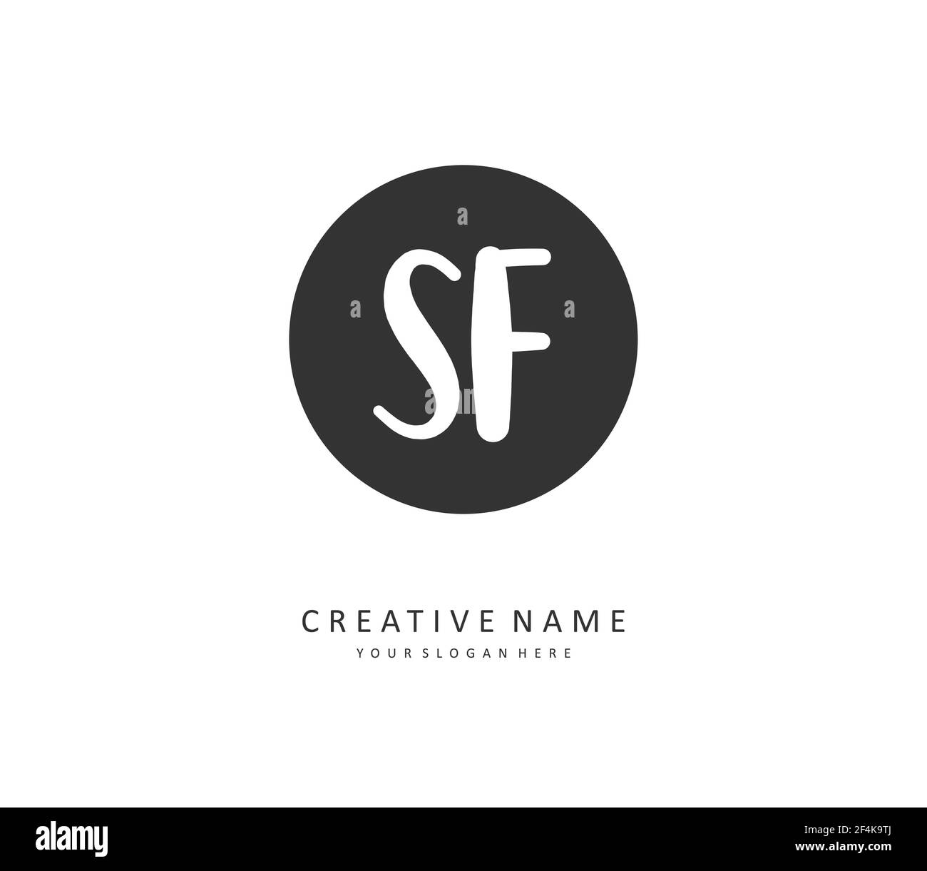 SF Initial letter handwriting and signature logo. A concept handwriting ...