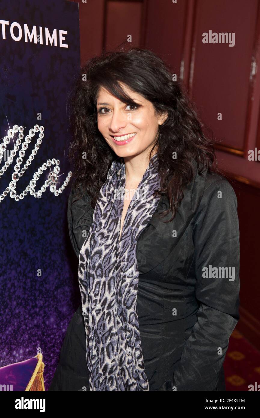 Shappi Khorsandi arrives at the Cinderella opening night at the New ...