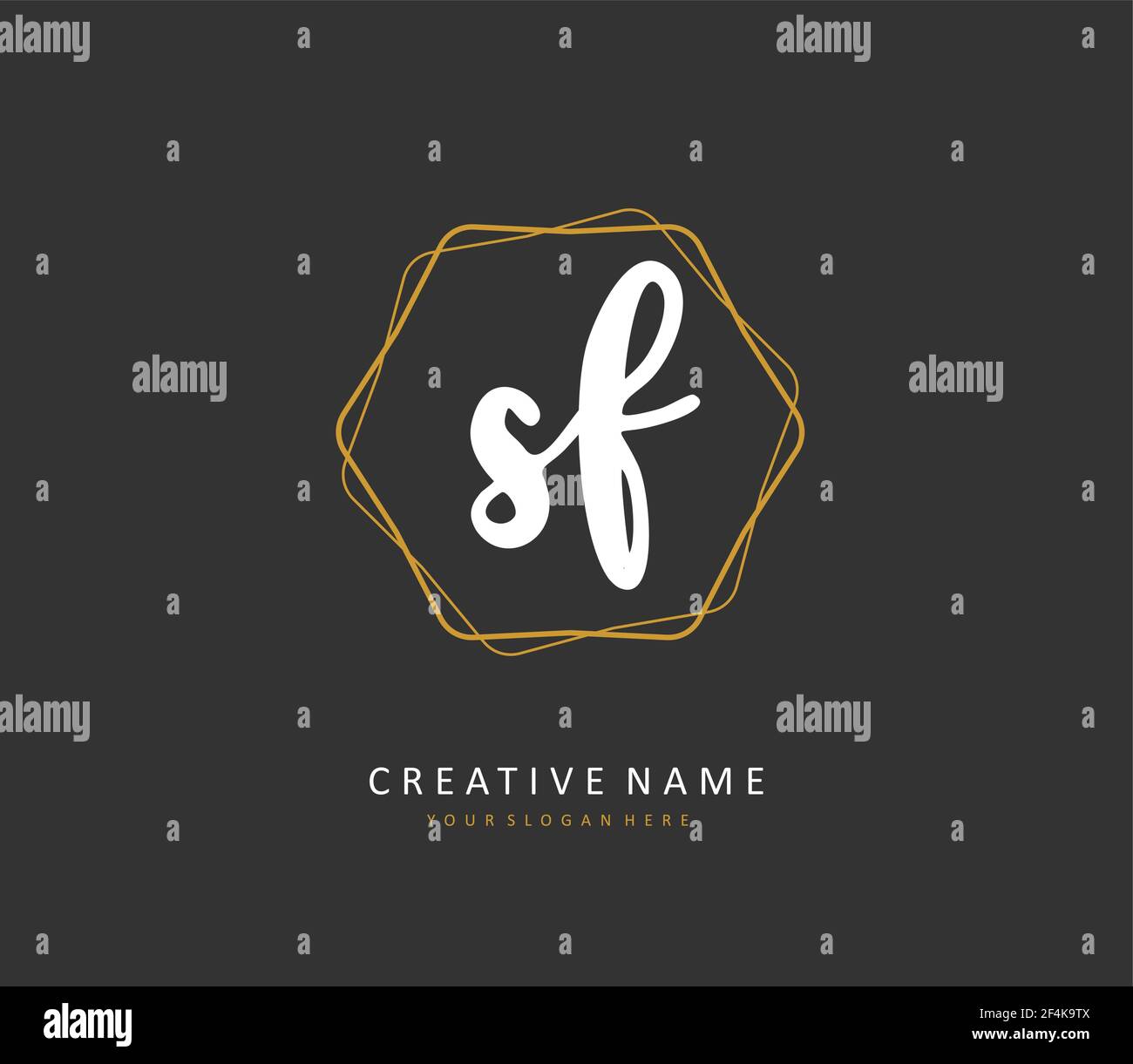 SF Initial letter handwriting and signature logo. A concept handwriting ...