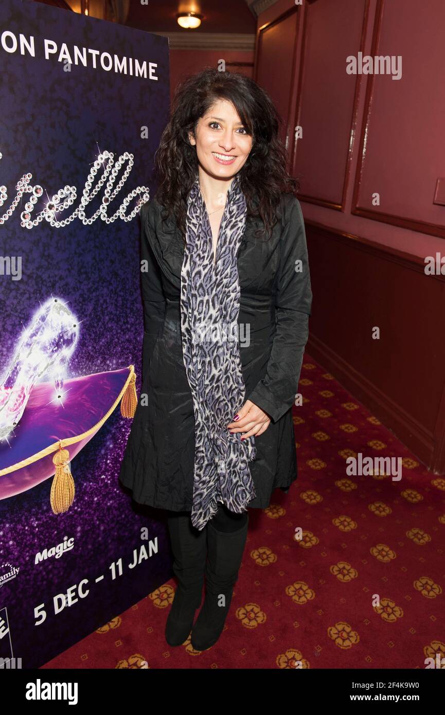 Shappi Khorsandi arrives at the Cinderella opening night at the New ...