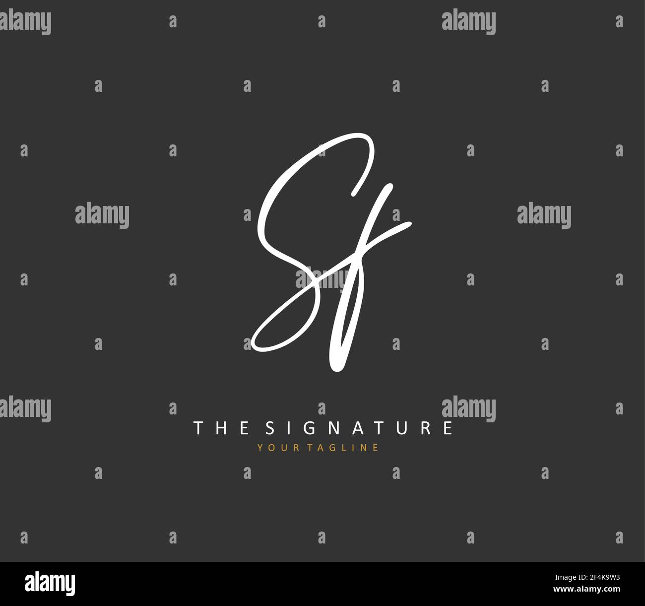 SF Initial letter handwriting and signature logo. A concept handwriting ...